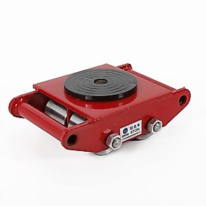 Machine Skates, 6T Machinery Skate Dolly 13200lbs Machinery Moving Skate, Machinery Mover Skate w/ 360° Rotation Cap and 4 Rollers, Heavy Duty Industrial Moving Equipment (Red)