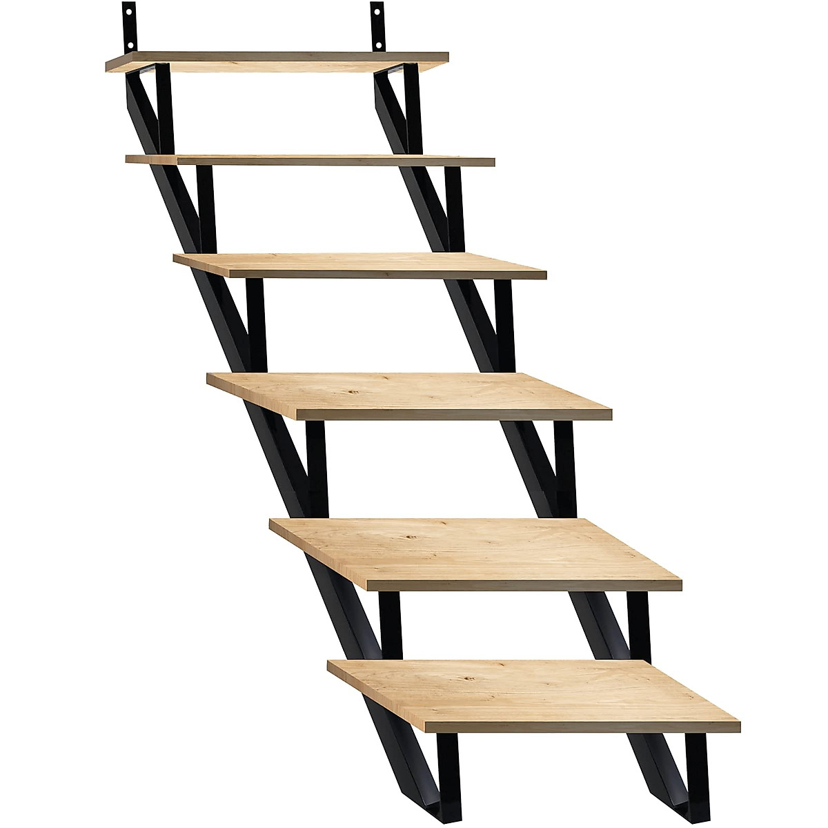 Zwinz Steel Stair Stringer 6 Step, Metal Stair Stringers for Deck Height 49.6 inches, Steel Stair Step Riser for Outside Stairs（2Pack)