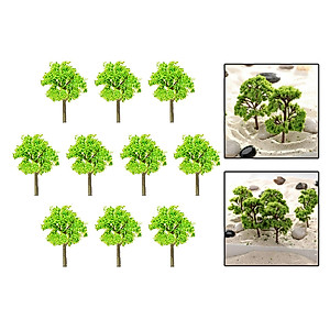 BESSTUUP 10pcs Model Trees 4/5.5/7/8.5/11.5cm Train Scenery Trees Diorama Trees Plastic Trees for Projects Model Train Landscape Kits - 4cm