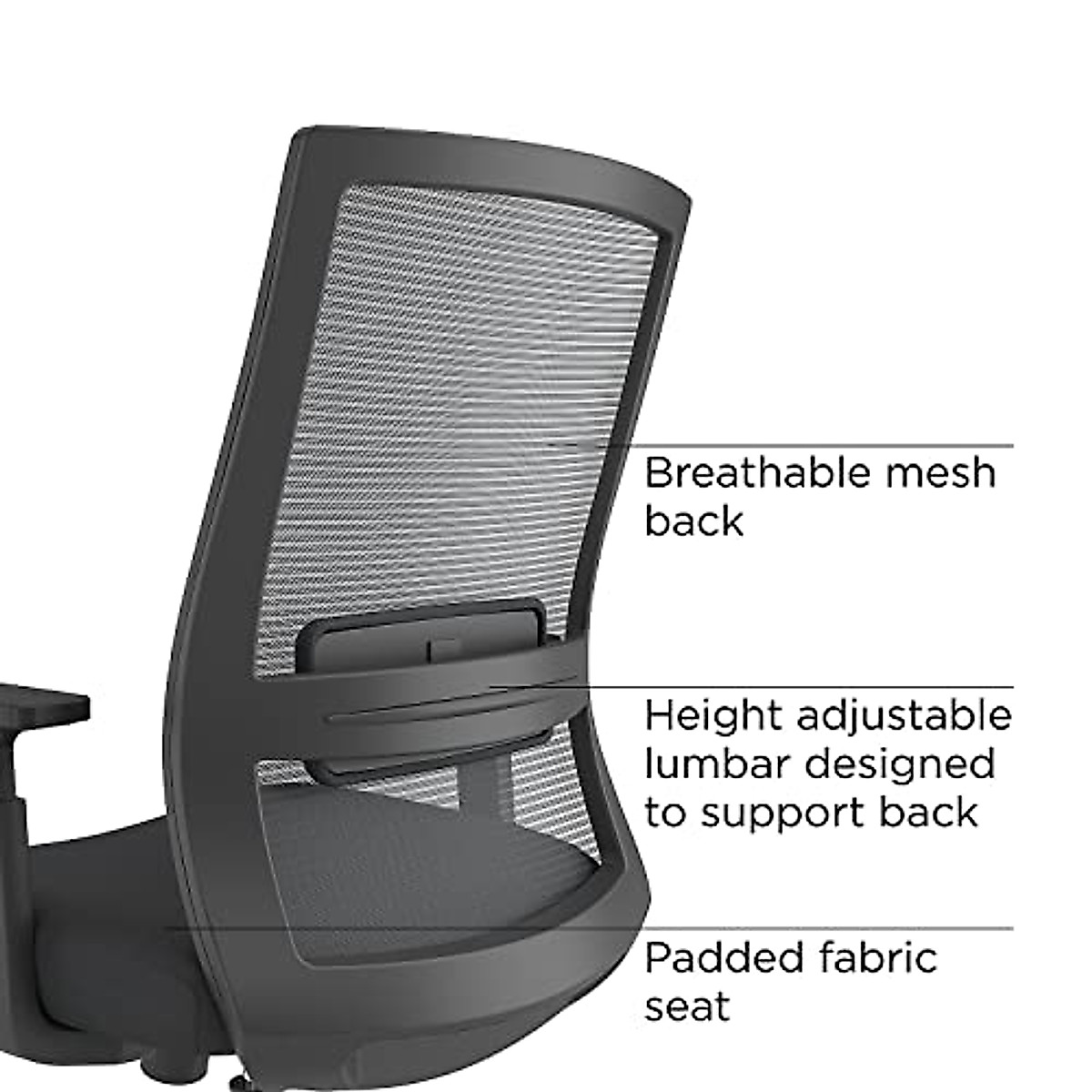 STAPLES Union & Scale 24328573 Marrett Mesh and Fabric Task Chair Black (53249)
