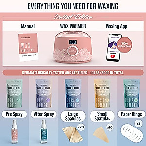 Tress Wellness Waxing Kit for Brazilian Wax - Easy to Use - For Sensitive Skin - Digital Display, Dusty Pink Air