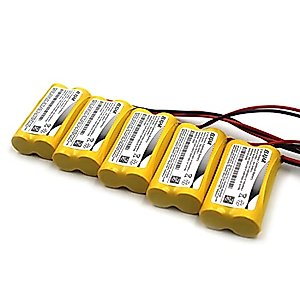 elxjar (5-Pack) 2.4V 1200mAh AA Ni-CD Battery Pack Replacement for Lithonia ELB2P401N ELB 2P401N ELB0310 ELB 0310, Powercell PCHA4/5-2-SR-LC, OSA098 NIC1158 Exit Sign Emergency Light