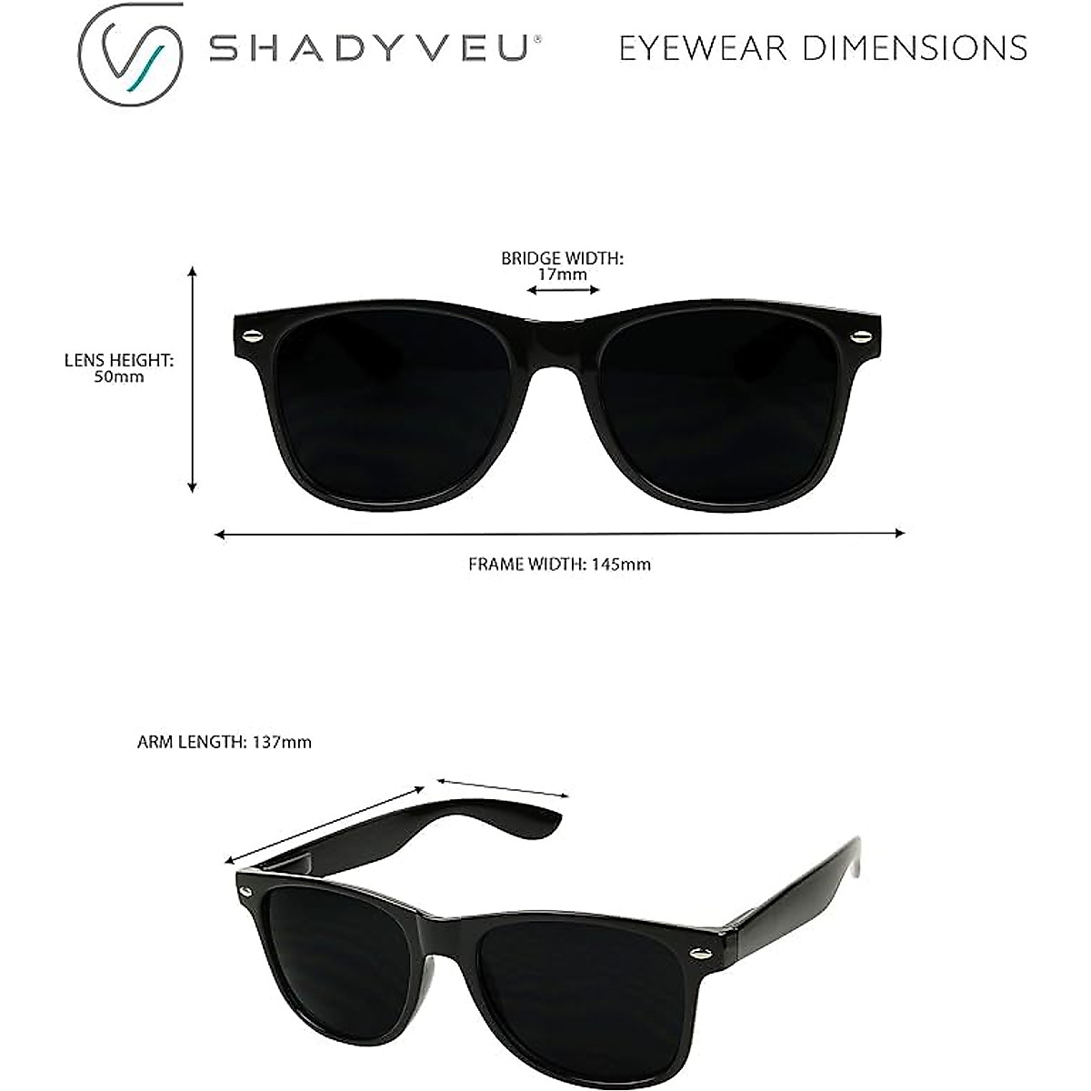 ShadyVEU Super Dark Round Sunglasses UV400 Casual Blacked Out 80's Retro Shades (Glossy Black Frame, Dark Black)