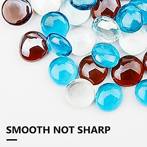 Utheer Fire Glass Beads for Fire Pit, 1/2 Inch Fire Glass for Propane Fire Pit, Fire Glass for Natural or Propane Fireplace, Fire Pit Glass Rocks Safe for Outdoors and Indoors Firepit Glass, 10 Pounds