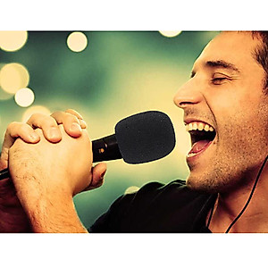 BlingKingdom 5pcs Thick Handheld Stage Microphone Windscreen Foam Anti-Jet Sponge Cover (Black)