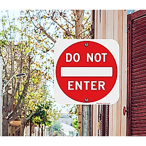 Do Not Enter Sign,12x12 Inch Square .040 Aluminum,Reflective Rust Free Metal Sign,Fade/ Weather Resistant,Easy to Mount,Indoor/Outdoor Use