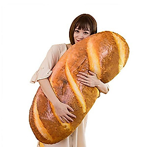 elfishgo 3D Simulation Bread Shape Pillow,Soft Butter Bread Food Plush Cushion Stuffed Toy for Home Decor 31.5"