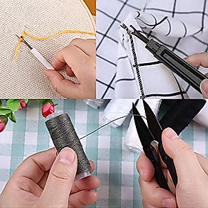 Upholstery Repair Sewing Kit Heavy Duty Sewing Kit with Sewing Awl, Seam Ripper, Hand Sewing Stitching Needles, Sewing Thread, Leather Craft Tool Kit for Shoes Sofa Tent Carpet Leather Craft DIY