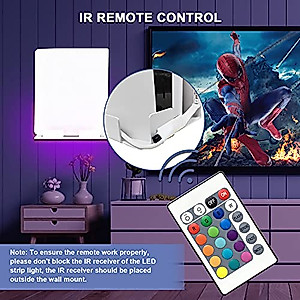 NexiGo PS5 Wall Mount with RGB LED Light - Wall Bracket for Playstation 5 Console (Disc & Digital) - Remote Control Colorful Lighting - Sturdy Wall Stand Hanger