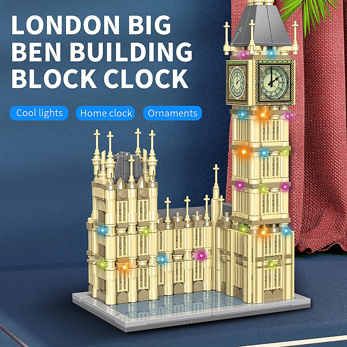 FEIDAMA Big Ben Building Set Model Kit with Lighting and Real Clocks, Architecture London World Famous Architectural Model Toys Gift for Kids and Adults(815pcs)