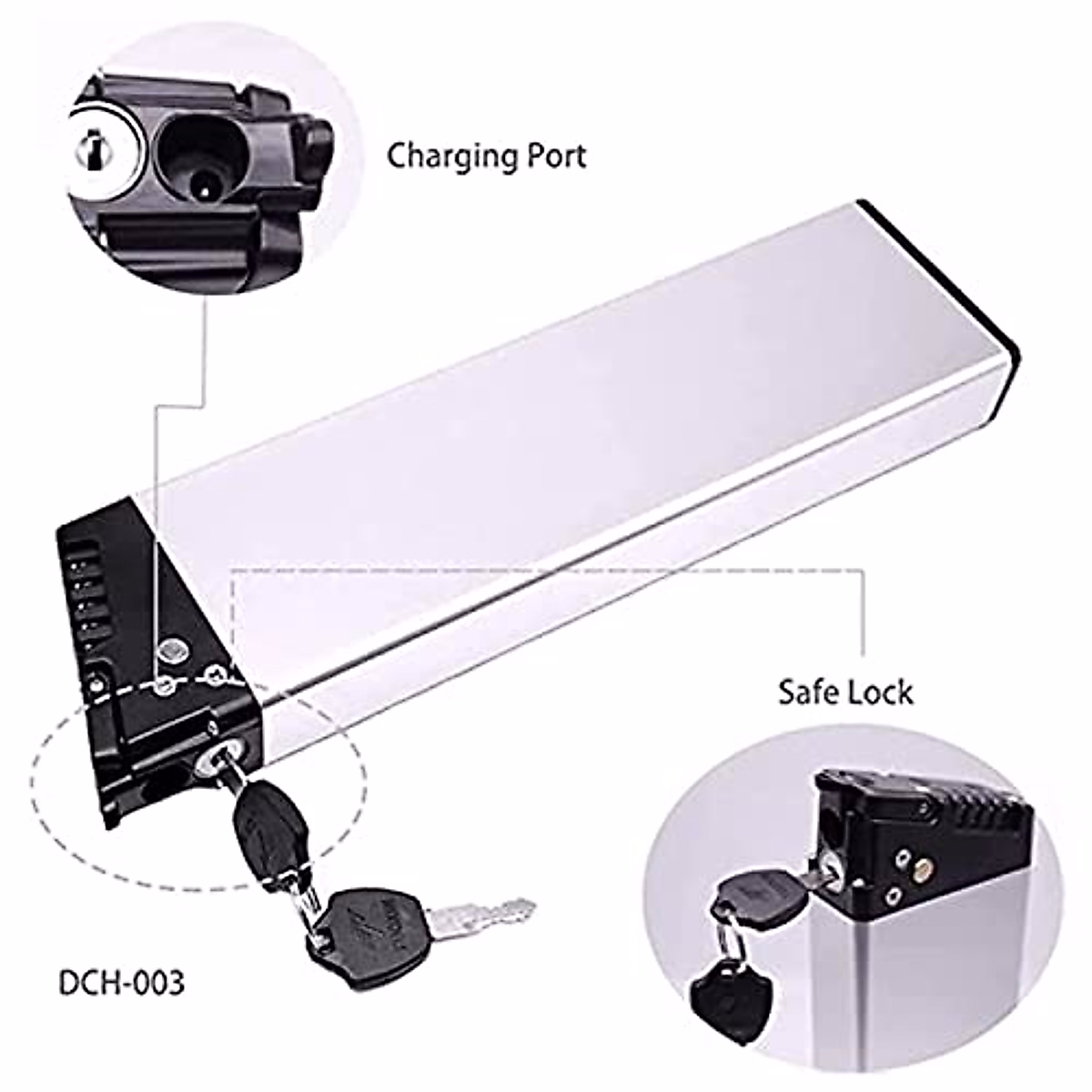 TGHY Lithium Ion Ebike Battery 36V 48V Electric Bike Lithium Battery Pack 36V 48V Folding Bike Battery for 200W 250W 350W 450W 500W Motor with Charger,48v9ah