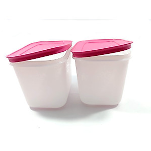 Tupperware Freezer Mate Plastic Container for Fridge and Freezer, 1.1 LTR (Set of 2) with Free Handkerchief
