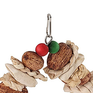 Bird Swing Healthy Cuttlefish Bone Toxic Free Parrots Swing Perch Hanging Nuts with Bells for Parakeets Parakeets (S)