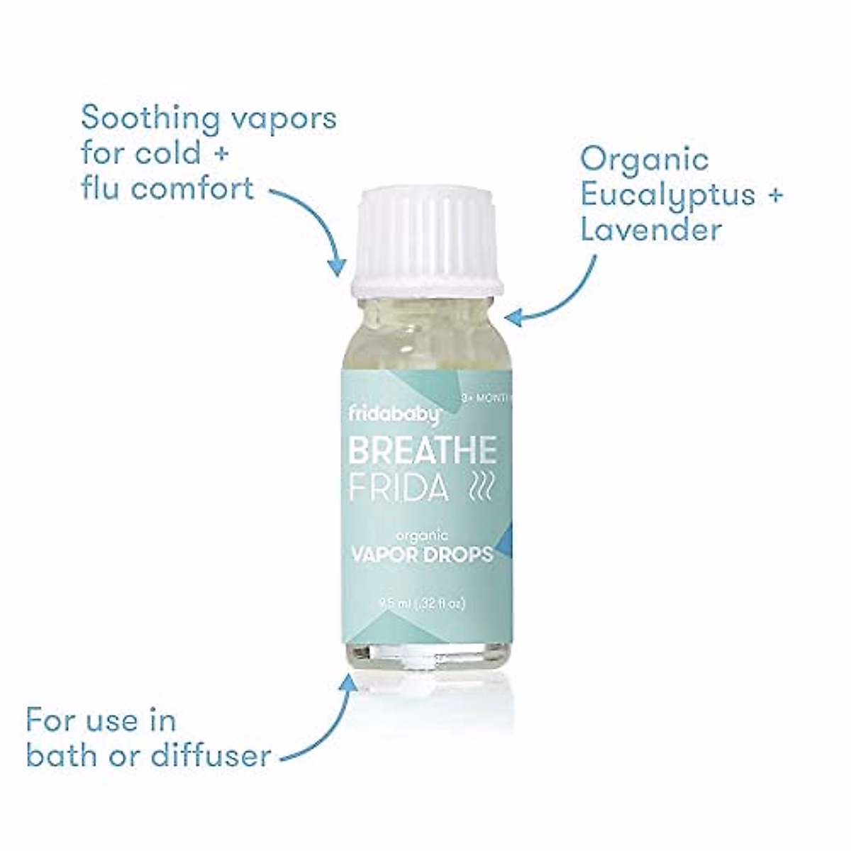 Frida Baby 3-in-1 Humidifier with Diffuser and Nightlight & Natural Sleep Vapor Bath Drops for Bedtime Wind Down by Frida Baby, White & Breathefrida Vapor Bath Drops