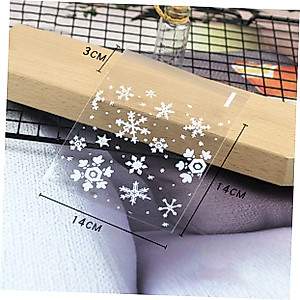 Healeved 200pcs Cellophane Bags Adhesive Snowflake Treat Bags Cellophane Party Bags Shoulder Strap Pads for Bags Cellophane Bags Small Cellophane Bags Pastry Bag To Bake