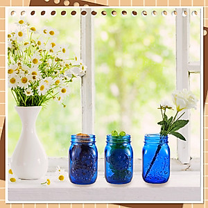 12 Pieces 32 oz Colored Mason Jars Glass Mason Jars with Lids Glass Wide Mouth Canning Jar Mason Jars NOT Allowed Dishwasher (Dark Blue)