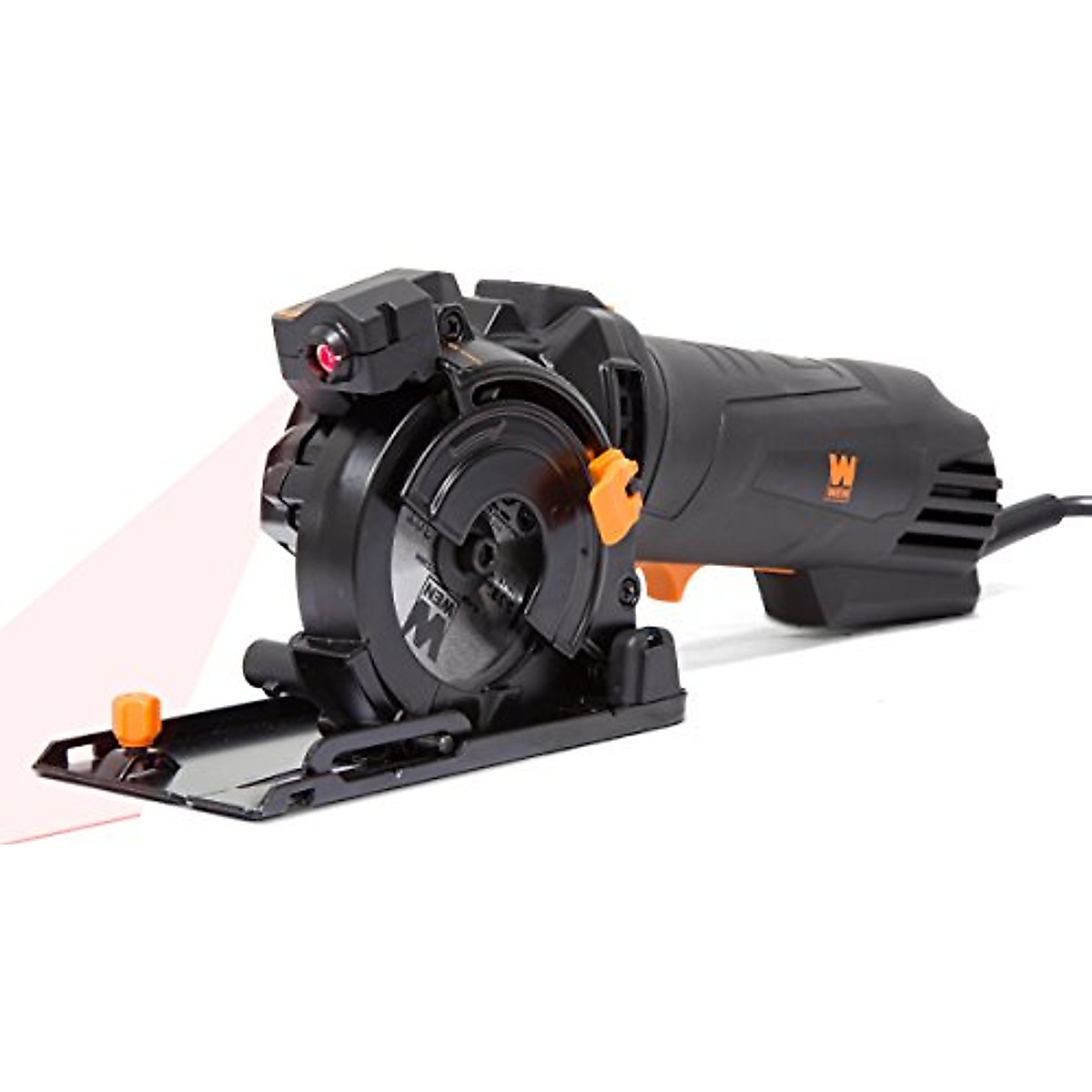 WEN 4.2-Amp 3-3/8-Inch Plunge Cut Compact Circular Saw with Laser, Carrying Case, and Three Blades (36704)