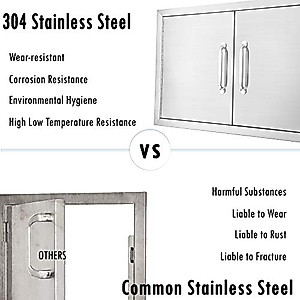 Karpevta Outdoor Kitchen Doors 42"W X 21"H BBQ Double Access Door - Stainless Steel Wall Construction Vertical Door for Outdoor Kitchen Grilling Station or Commercial BBQ Island