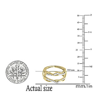 Dazzlingrock Collection 0.25 Carat Round White Diamond Twisted Chevron Wedding Enhancer Ring for Women in 14K Yellow Gold Size 9