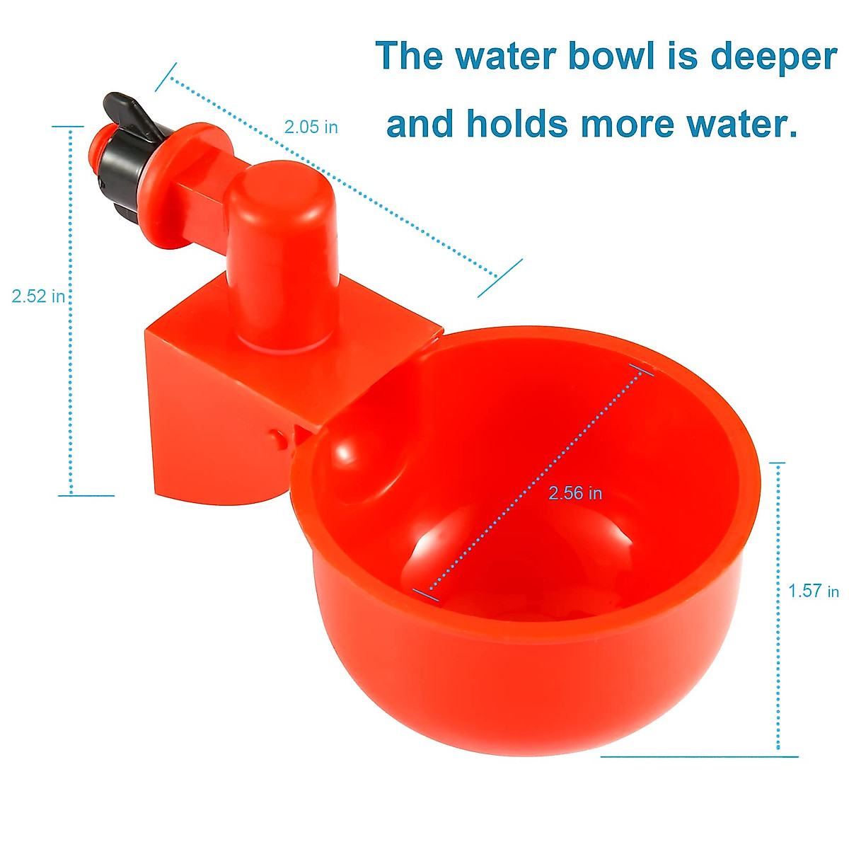 Cocoyeye 6 Pack Chicken Waterer Cups, DIY Chicken Water Feeder, 3/8 Inch Automatic Filling Water Poultry Drinking Bowl Split Type for Ducks, Turkeys,Goose，Birds (6)