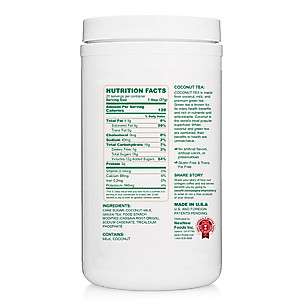 CAcafe Coconut Tea, Coconut Infused Green Tea, Creamy Drink Mix, Make Iced or Hot, Packed with Antioxidants, Natural Energy and Stress Relief 19.05oz