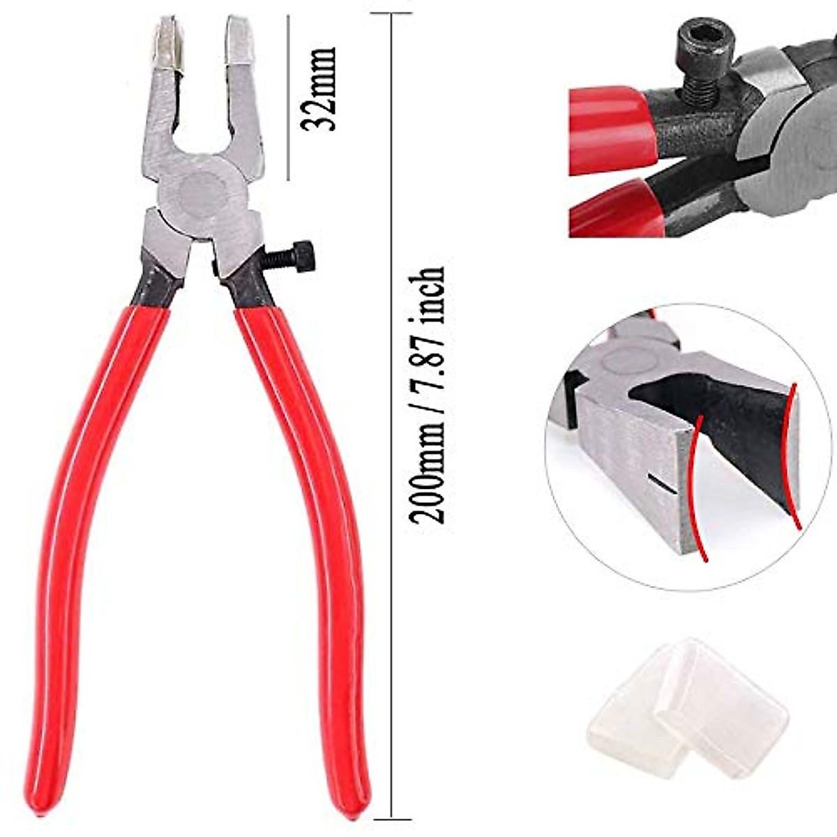 Qovydx 40Pcs Key Fob Hardware 39Pcs 1 inch Keyfob Hardware Kit Key Fob Clamp with 1PCS Key Fob Pliers Key Fob Tool for Faux Leather Wristlet Keychain Crafts Key Chain