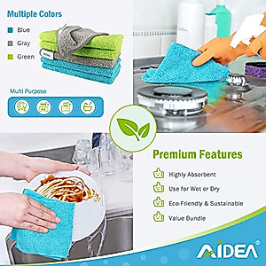 AIDEA Microfiber Cleaning Cloths-24Pack, Softer Highly Absorbent, Lint Free Streak Free for House, Kitchen, Car, Window Gifts(12in.x12in.)