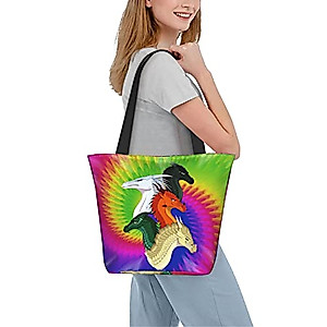 Wings#Dragon#Fire Women's Tote Bag Large Capacity Shoulder Handbag For School Travel Beach Shopping Business Work