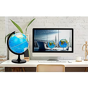 Exerz 8" World Globe - Political Map Educational Globe - DIY Self Assembled School Globe