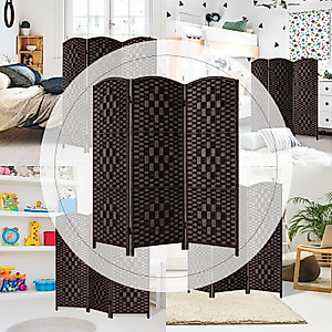 HALLYBEE Small Room Divider Privacy Screen Folding Room Divider Wall,46" Tall Room Dividers and Folding Privacy Screens, 3 Panel Dark Mocha Room Separator Partition Room Dividers, Temporary Wall