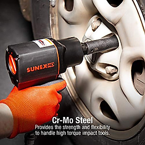 Sunex 2568, 1/2 Inch Drive Master Impact Socket Set, 43-Piece, SAE, 3/8 Inch - 1-1/2 Inch, Standard/Deep, Cr-Mo Alloy Steel, Radius Corner Design, Dual Size Markings, Heavy Duty Storage Case