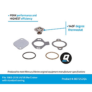 Quicksilver 807252Q4 Replacement Thermostat for V-6 and V-8 MerCruiser Engines 1983-2016