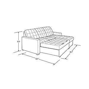 Serta Dreamlift Bakersfield Sectional Sofa Bed, Steel Grey