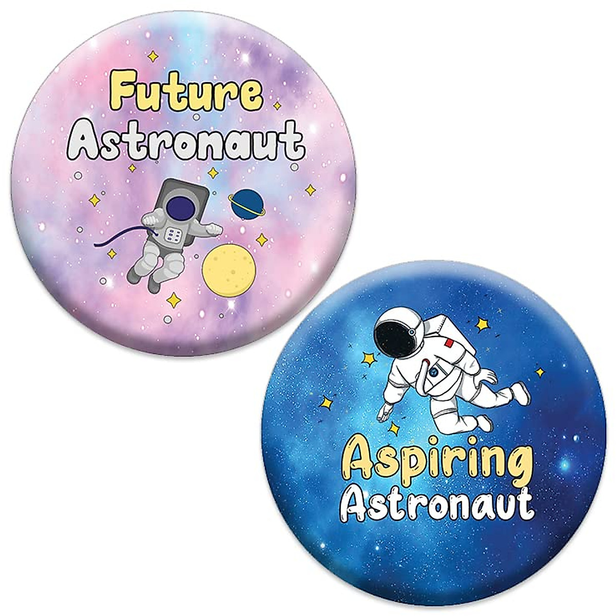 Creanoso Future Astronaut Buttons (1-Set X 10 Buttons) - Stocking Stuffers Premium Quality Gift Ideas for Children, Teens, & Adults - Corporate Giveaways & Party Favors