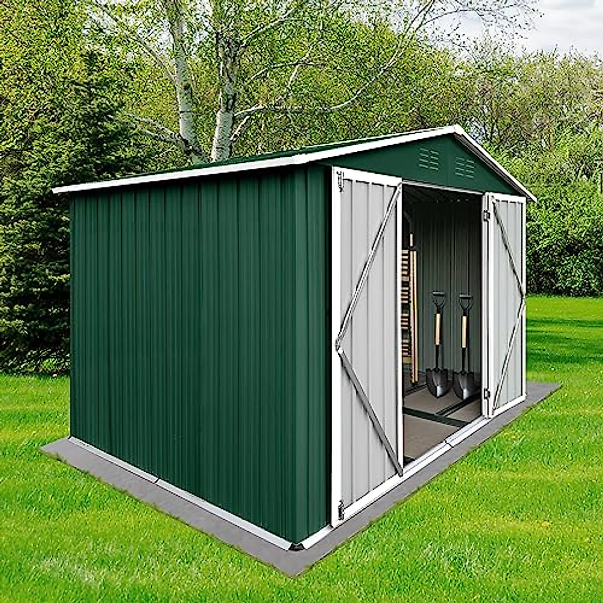 Evedy 6x8 FT Outdoor Storage Shed,Sheds & Outdoor Storage with Lockable Door,Metal Garden Sheds,Steel Utility Tool Shed Storage House Outdoor Shed Garden Shed Tool Shed for Garden Backyard Patio