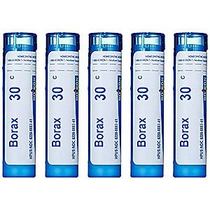 Boiron Homeopathic Medicine Borax, 30C Pellets, 80-Count Tubes (Pack of 5)