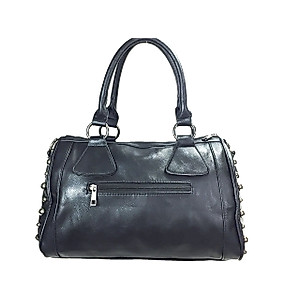 Zzfab Studded Skull Purse Satchel Black