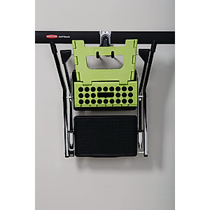 Rubbermaid Rail Garage Organization Multi-Purpose Hook, Wall Mounted Storage System, Direct Mount into FastTrack Garage Rail, Holds up to 50 pounds - Satin Nickel (1784459)