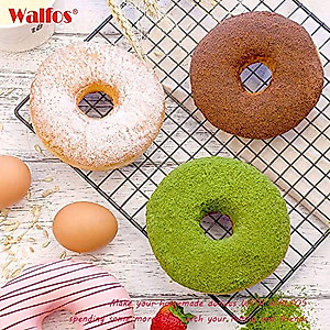 Walfos Silicone Donut Mold - Non-Stick Silicone Doughnut Pan Set, Just Pop Out! Heat Resistant, Make Perfect Donut Cake Biscuit Bagels, BPA FREE and Dishwasher Safe, Set of 2