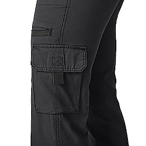 Dickies Women's Relaxed Fit Cargo Pants, Rinsed Black, 14