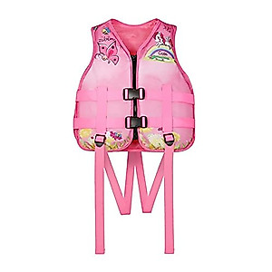 Children's Swimming, Auxiliary Float Suit Buoyancy Vest, Boys and Girls Fishing Vest (Pink Unicorn)