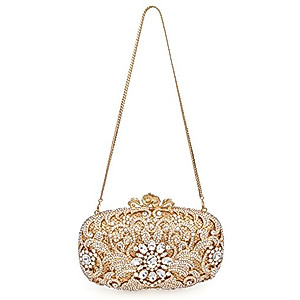 MOSSMON Luxury Crystal Clutch Women Rhinestone Evening Bag for Party and Wedding