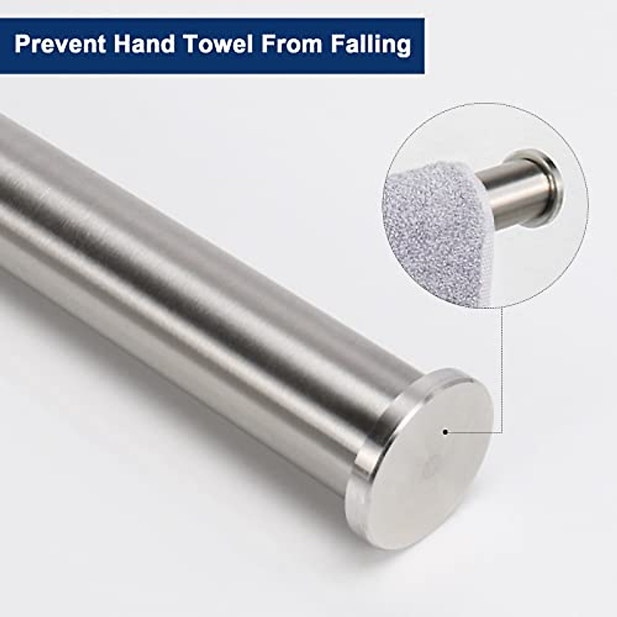 NearMoon Hand Towel Holder/Towel Ring, Thicken Stainless Steel Hand Towel Bar for Bathroom, Rustproof Wall Mounted Towel Rack, Contemporary Style Bath Accessories, 9 Inch (1 Pack, Brushed Nickel)