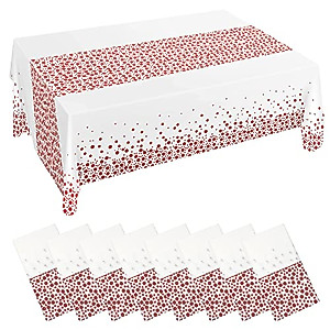 FGSAEOR Rose Gold Tablecloth for Rectangle Tables(8-Pack, 54 x 108 inch), Plastic Disposable Party Table Cloths, Waterproof Rectangular Party Decorations Table Covers for Parties