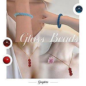 Gaspletu 700PCS Glass Beads for Jewelry Making, 24 Colors 8mm Crystal Beads Bracelets Making Kit, 1 Box Round Beads Suitable for Beginners