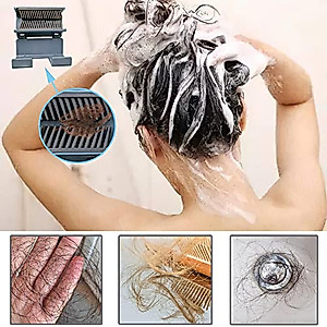 Shower Hair Catcher Wall Mount, Easy to Install and Clean Hair Trap for Shower Drain Protector, Durable Shower Drain Hair Catcher, Reusable Bathroom Gadgets Hair Collector for Shower, Light Blue