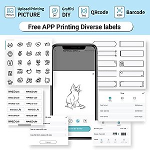 Makeid Label Maker Machine with Tape 16mm Wide Cute Fonts Emoji Different Calligraphy Customizable Bluetooth USB Rechargeable for Android iOS Fast and Easy