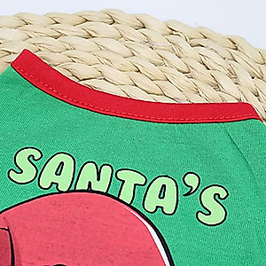 Grebest Pet Clothes Dogs Christmas Green T-Shirt Christmas Print XS