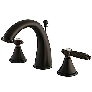 Kingston Brass FS7985GL Georgian Widespread Lavatory Faucet with Brass Pop-Up, 5-1/2-Inch, Oil Rubbed Bronze