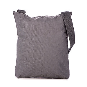Womens Crinkle Nylon BFF Crossbody Handbag - Dark Grey